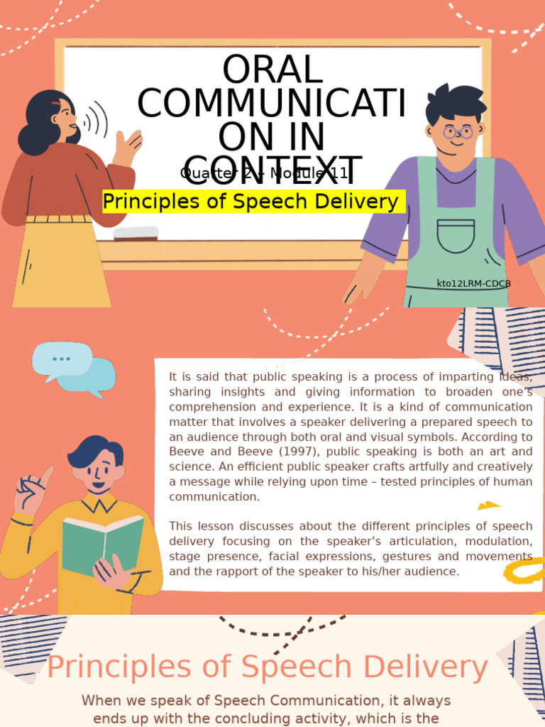 OCC Q2M11 Principles of Speech Delivery | PDF | Human Voice | Speech