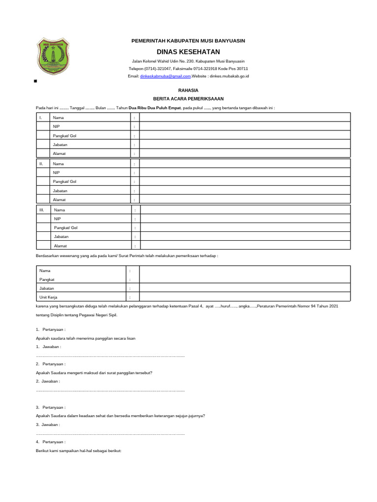 Contoh Bap Tentang Disiplin Pegawai Asn | PDF