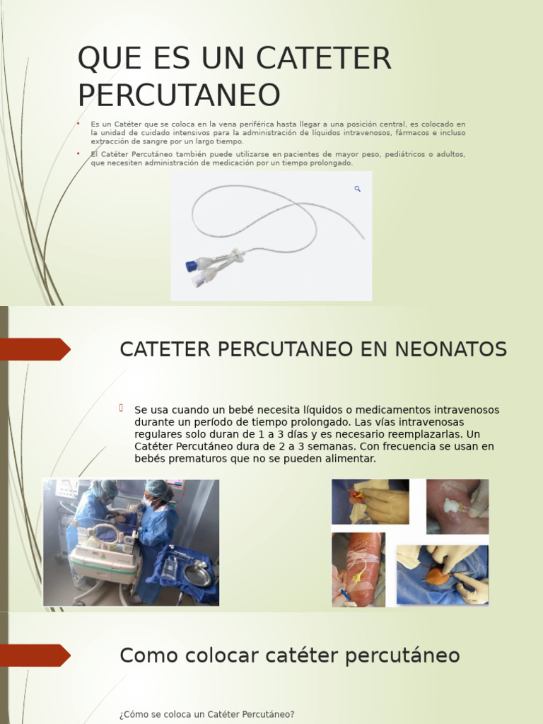 Que Es Un Cateter Percutaneo | PDF | Terapia intravenosa | Causas de la ...