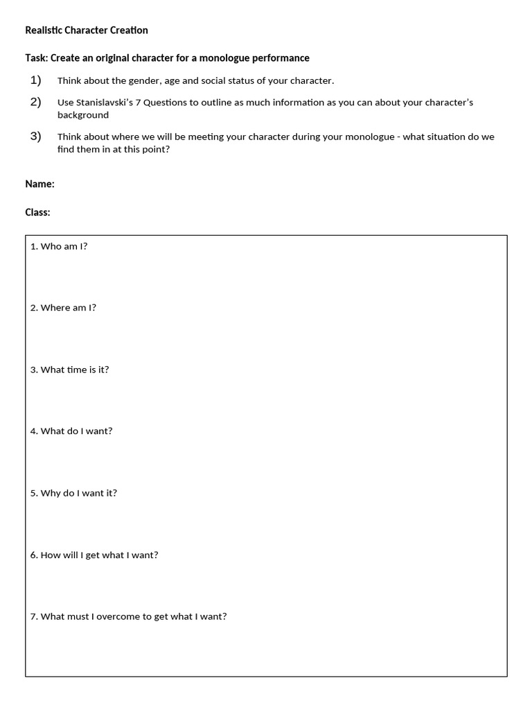 Realistic Character Creation | PDF