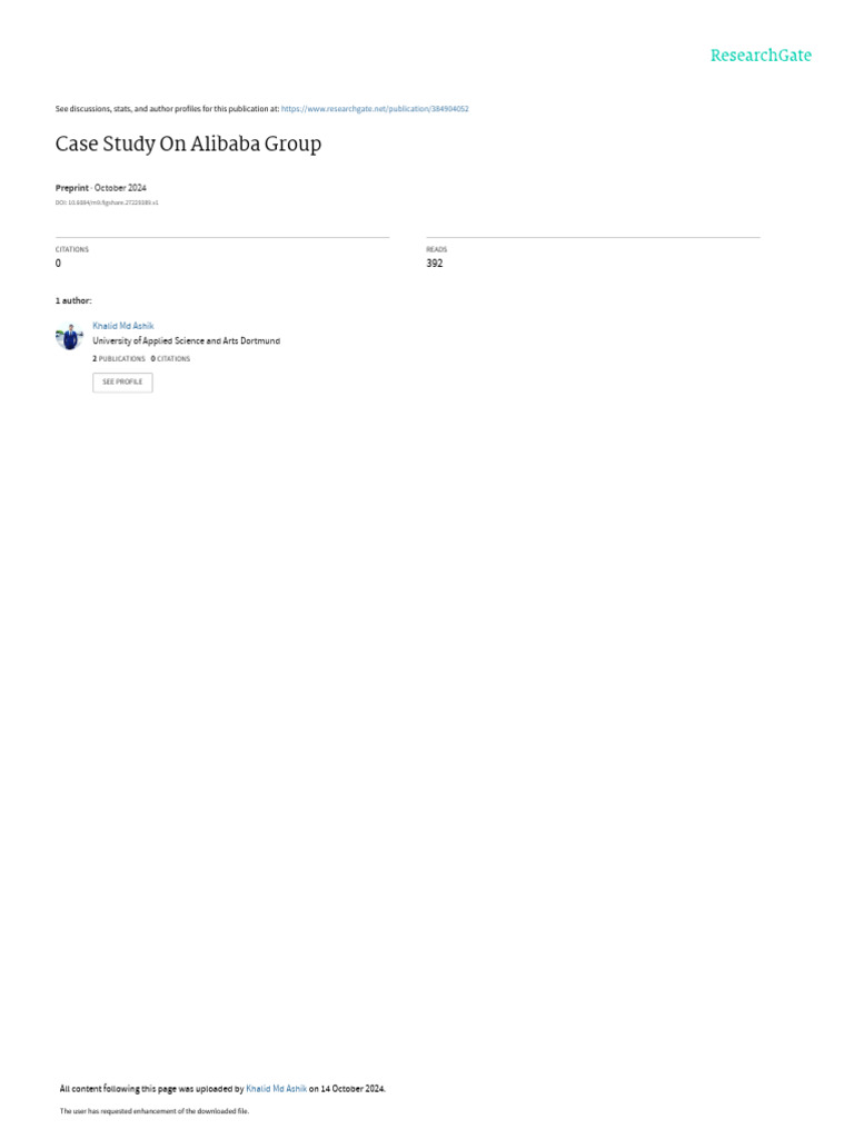 Case Study On Alibaba Group | PDF | Alibaba Group | Cloud Computing