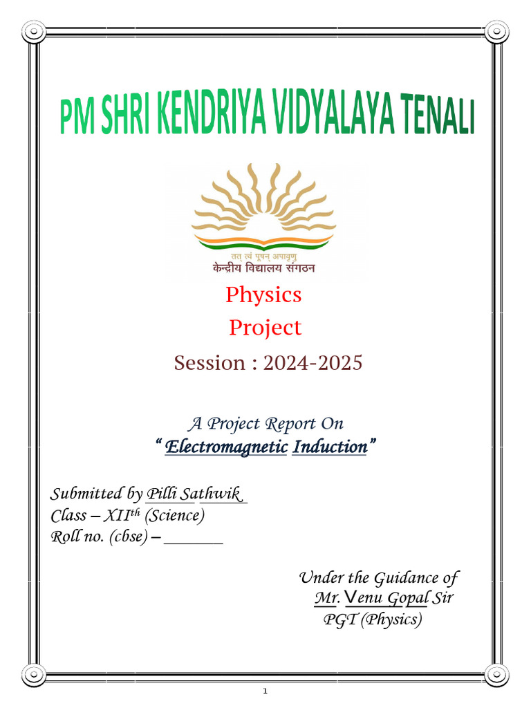 Physics Project Class XII 2024 25 Investigatory Project | PDF ...