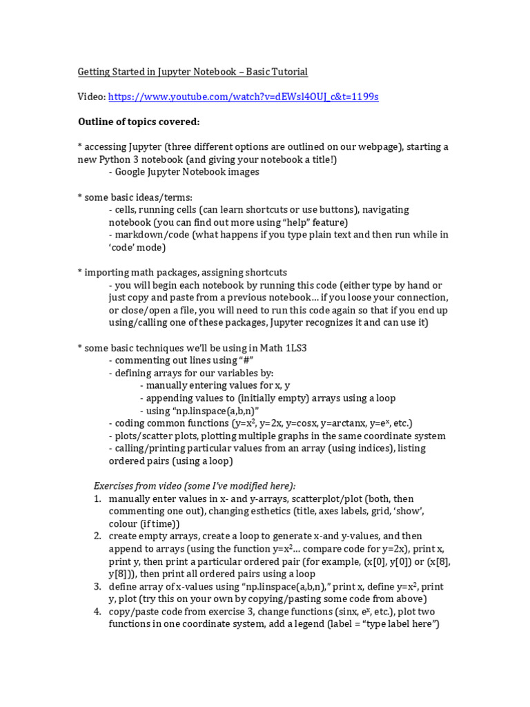 GettingStartedinJupyterNotebookBasicTutorial | PDF | Scatter Plot | Computer Programming