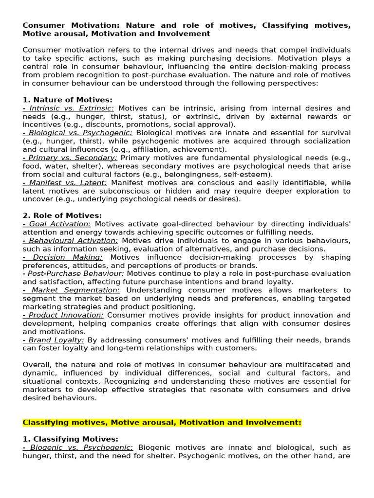 Cb Module 6 Pdf Motivation Motivational