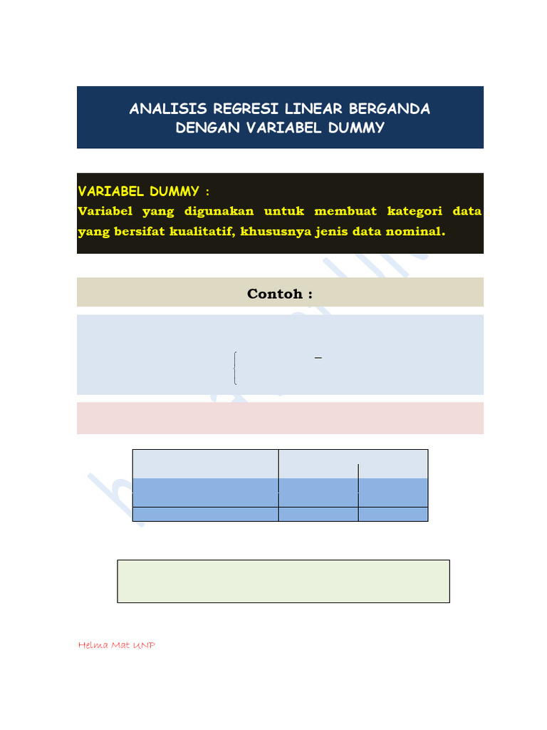 Regresi Dengan Variabel Dummy | PDF