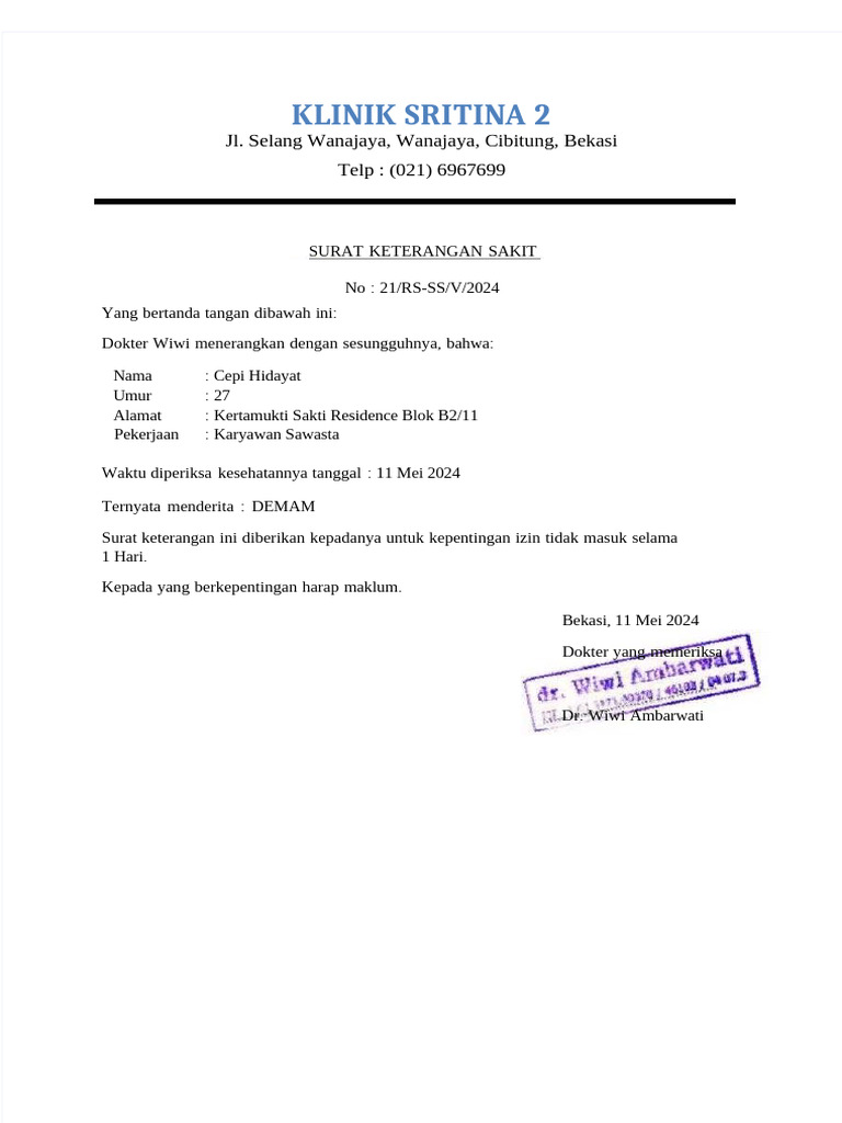 pdf-surat-dokter-plus-cap | PDF