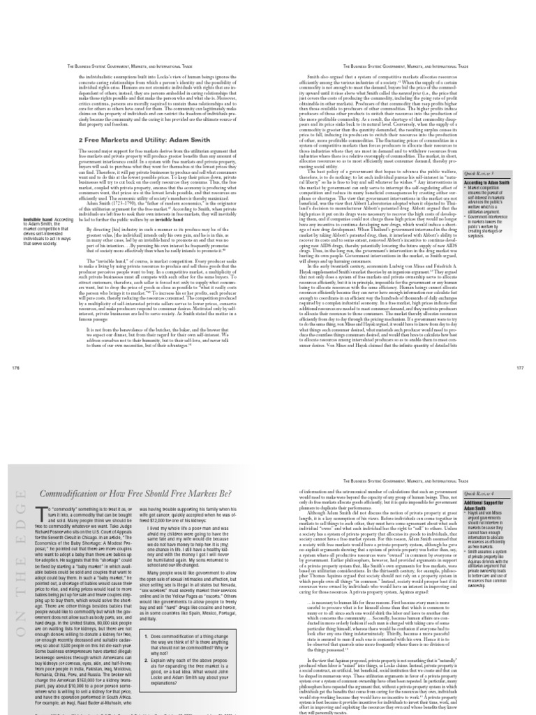 Free Markets and Utility (Adam Smith) | PDF | Free Market | Market ...