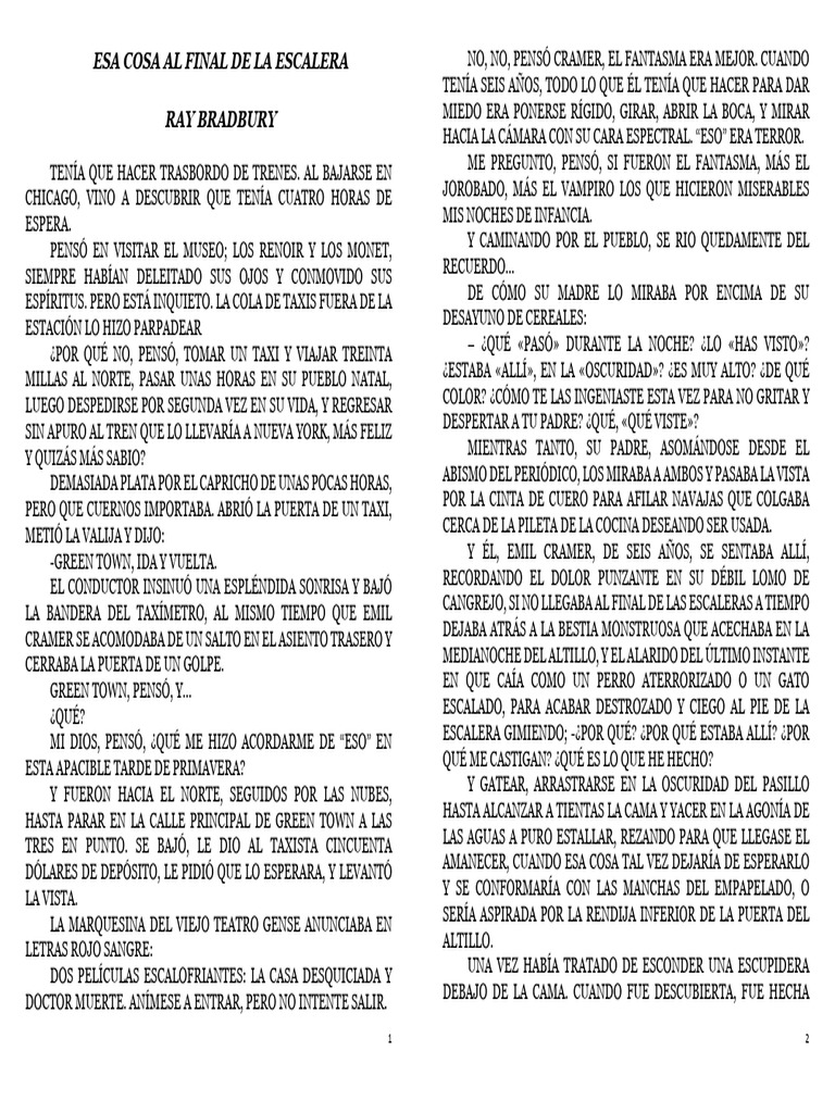 La Cosa al Final de la Escalera | PDF