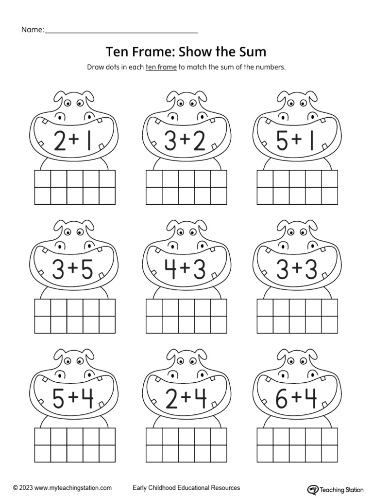 Ten Frame Addition Worksheet | PDF