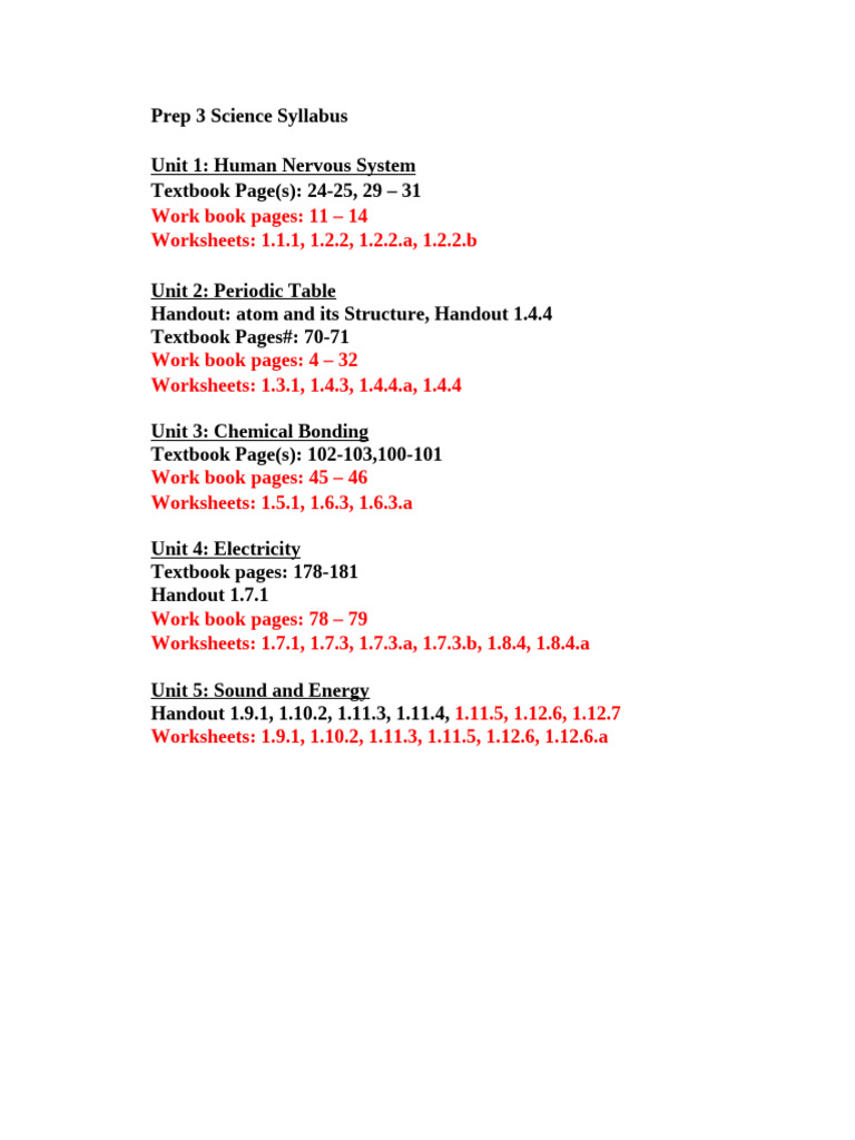 P3 Science Syllabus | PDF