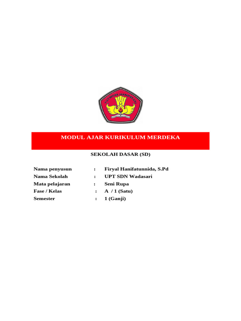 Modul Ajar Seni Rupa Kelas 1 - Kegiatan 1 | PDF