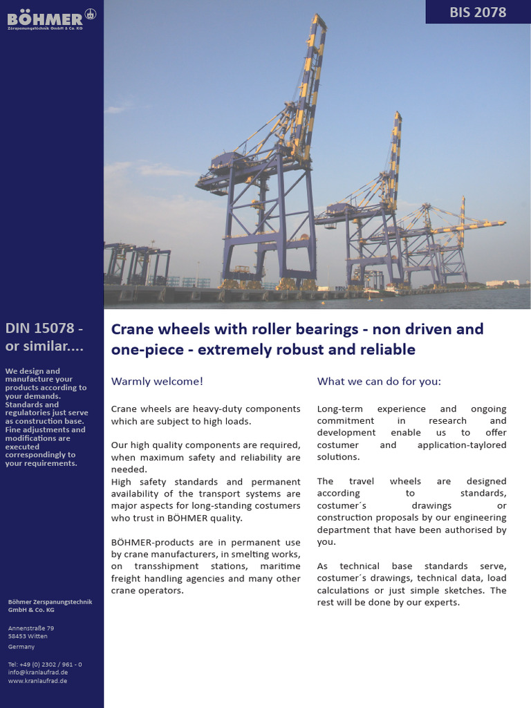 Robust Crane Wheels - BIS 2078 Standards | PDF | Cryogenics | Wheel