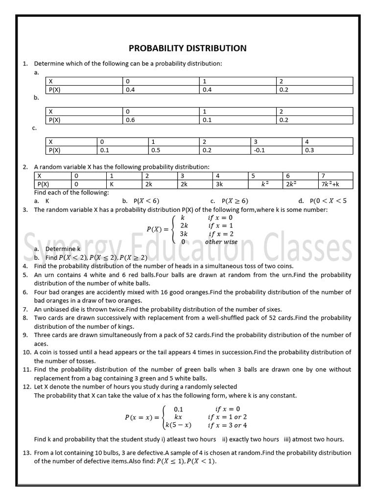 PROBABILITY DISTRIBUTION | PDF | Statistical Theory | Probability Theory