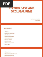 Record Bases and Occlusal Rims | PDF | Dentures | Materials