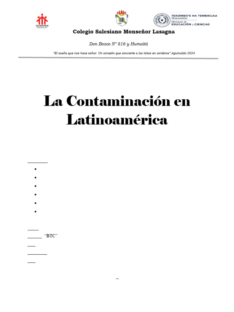 Contaminación en Latinoamérica: Análisis y Modelos | PDF ...