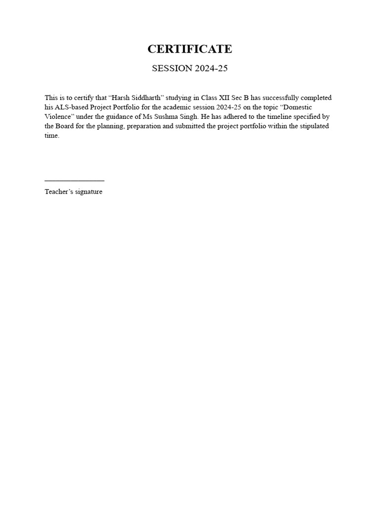 Class XII Project Completion | PDF