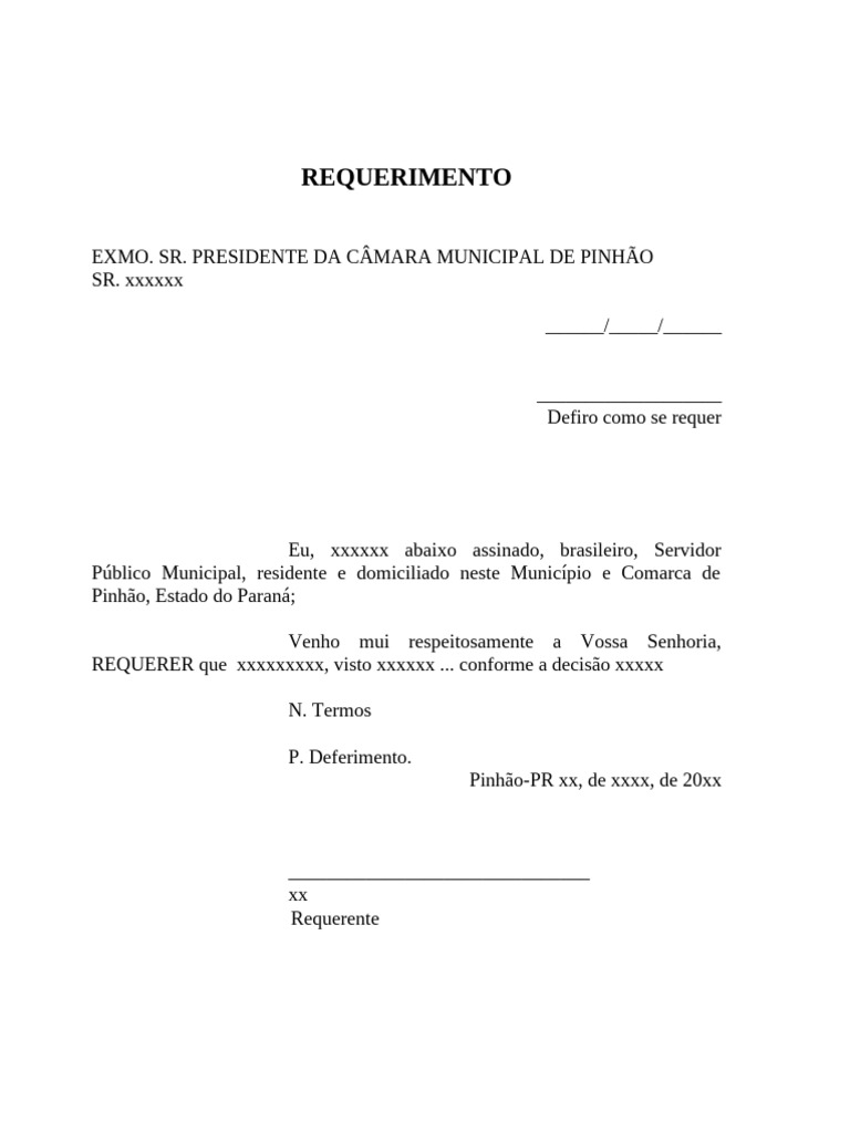 Modelo Requerimento | PDF