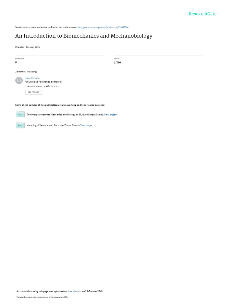 Biomechanics and Mechanobiology | PDF | Tendon | Bone