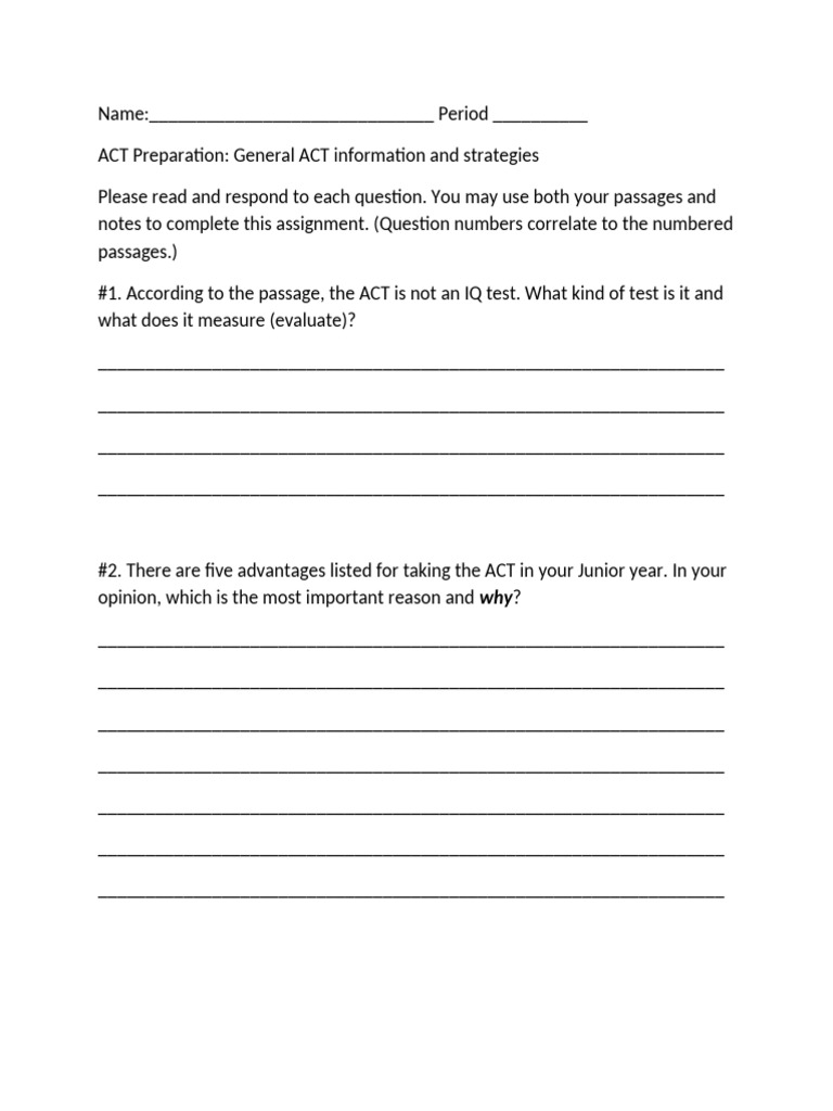 act prep unit 1 text based questions | PDF | Cognition | Cognitive Science act prep unit 1 text based questions | PDF | Cognition | Cognitive Science