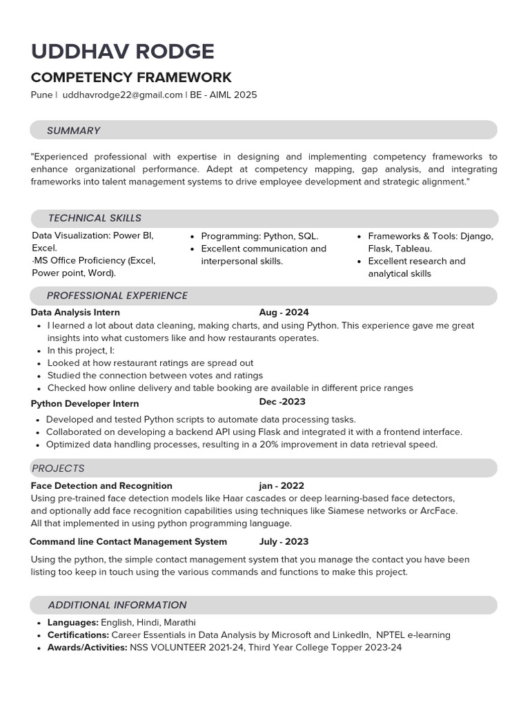 Competency Framework Resume | PDF