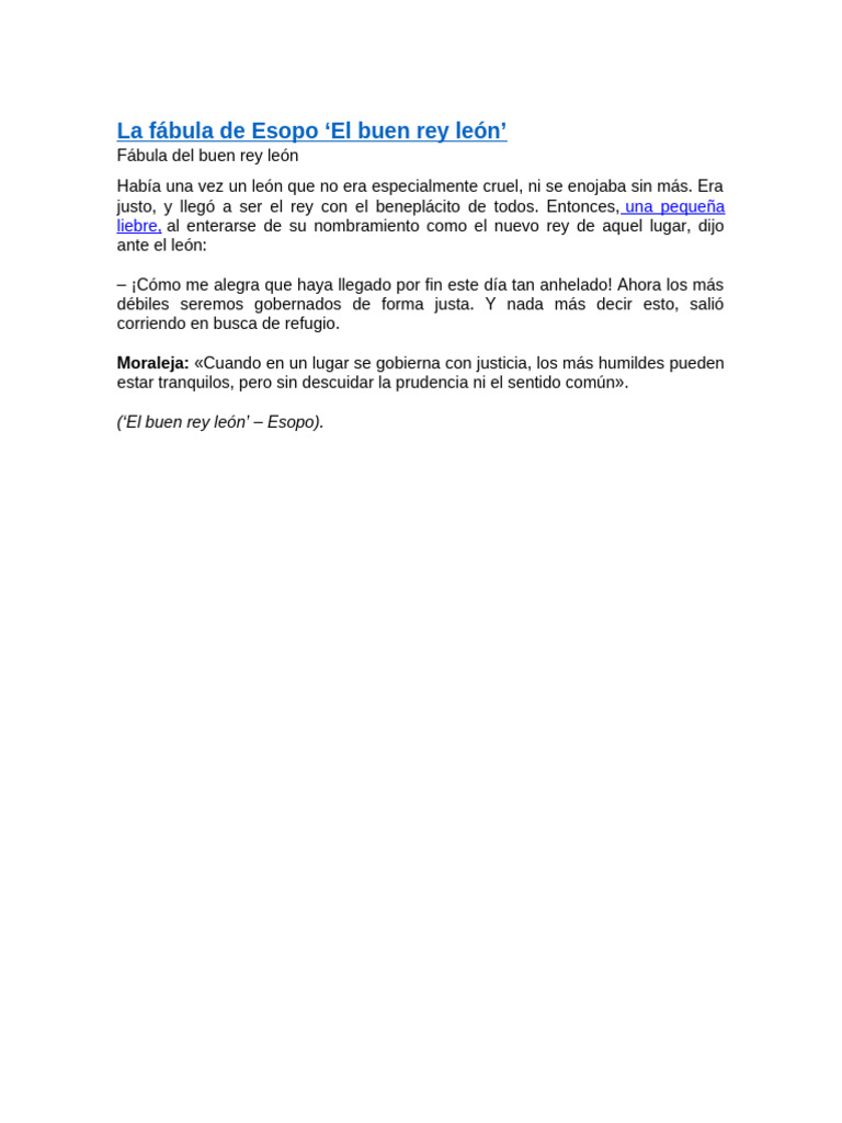 La Fábula de Esopo | PDF