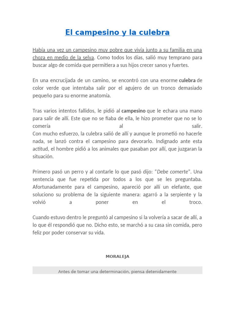 El Campesino y La Culebra | PDF