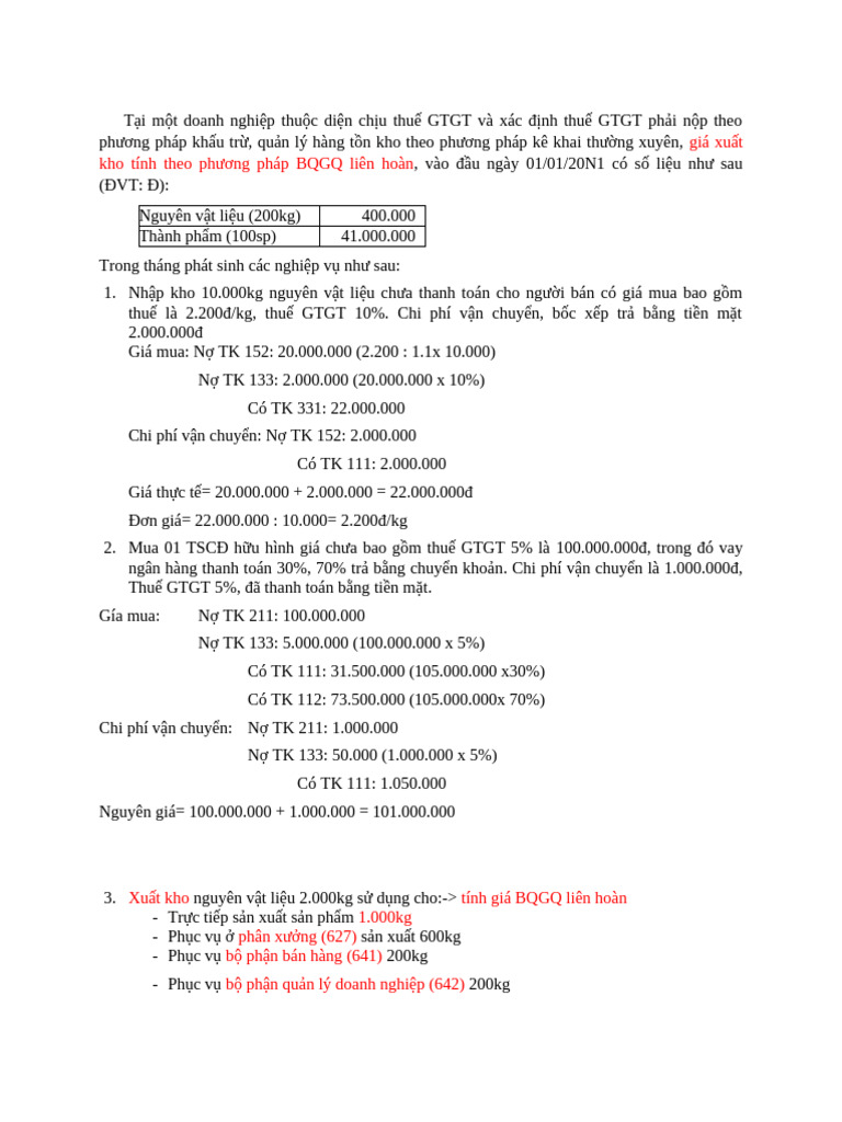 bai tập ôn tập KTTC | PDF
