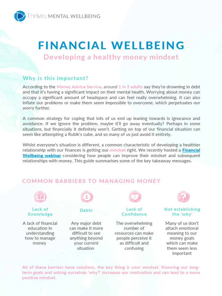 Improve Your Money Mindset Today | PDF | Thought | Mindset