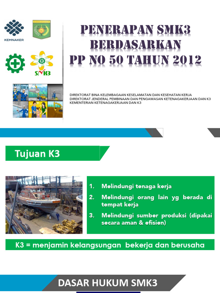 Penerapan SMK3 Berdasarkan PP 50/2012 | PDF