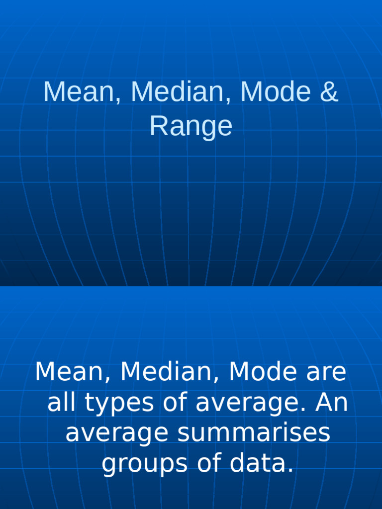 Mean Median Mode Range | PDF