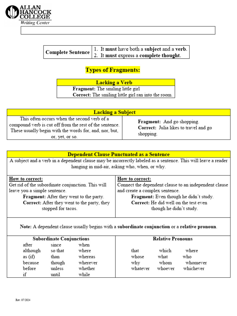 fragments | PDF | Subject (Grammar) | Semantics