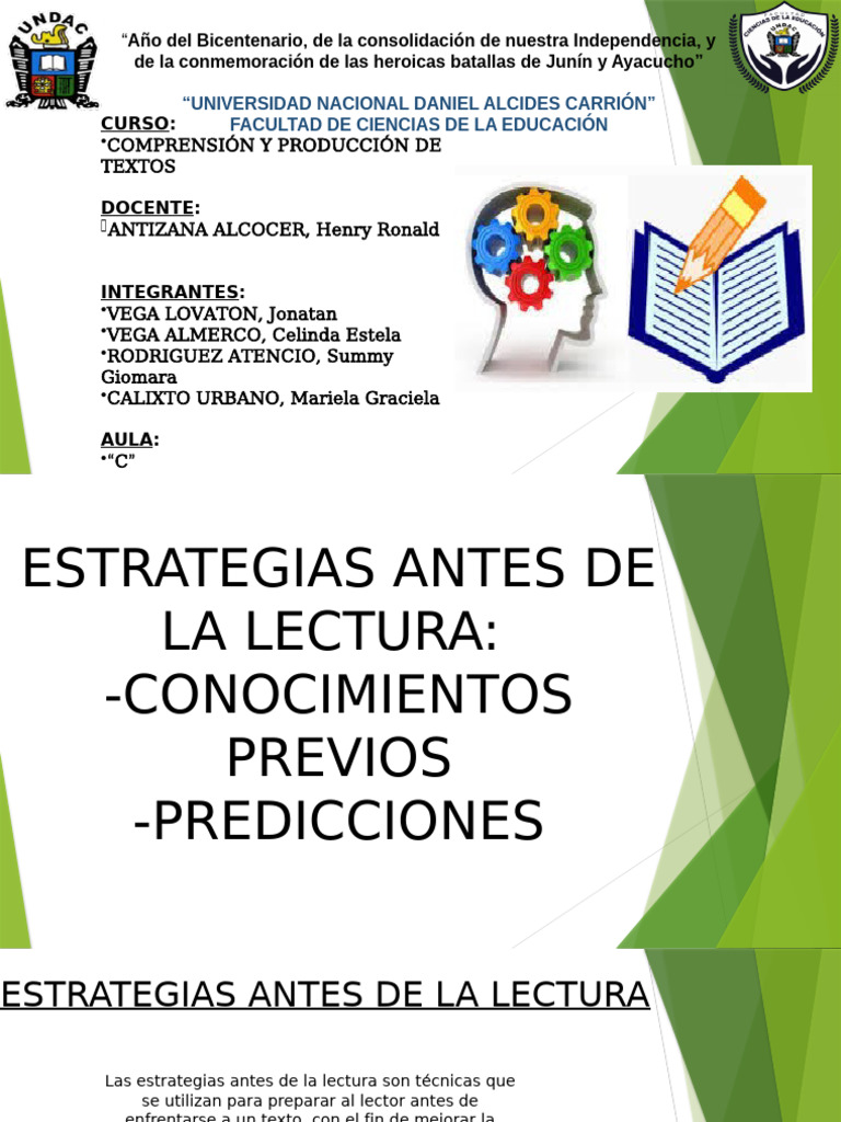 Estrategias Antes de La Lectura Conocimientos Previos y Predicciones | PDF