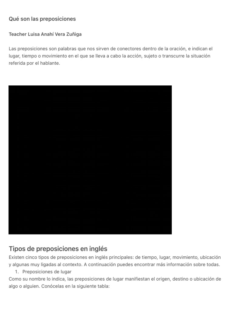 Qué son las preposiciones | PDF