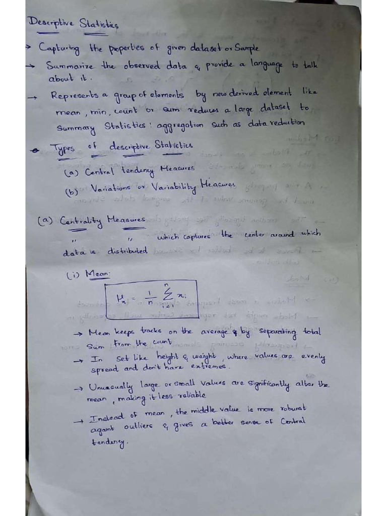 Unit-2-Descriptive statistics | PDF