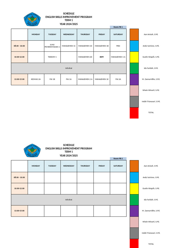 Jadwal Esip 2024-2025 Gelombang 1 | PDF