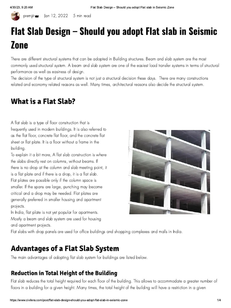 Should You Adopt Flat Slab in Seismic Zone | PDF | Geology | Plate ...
