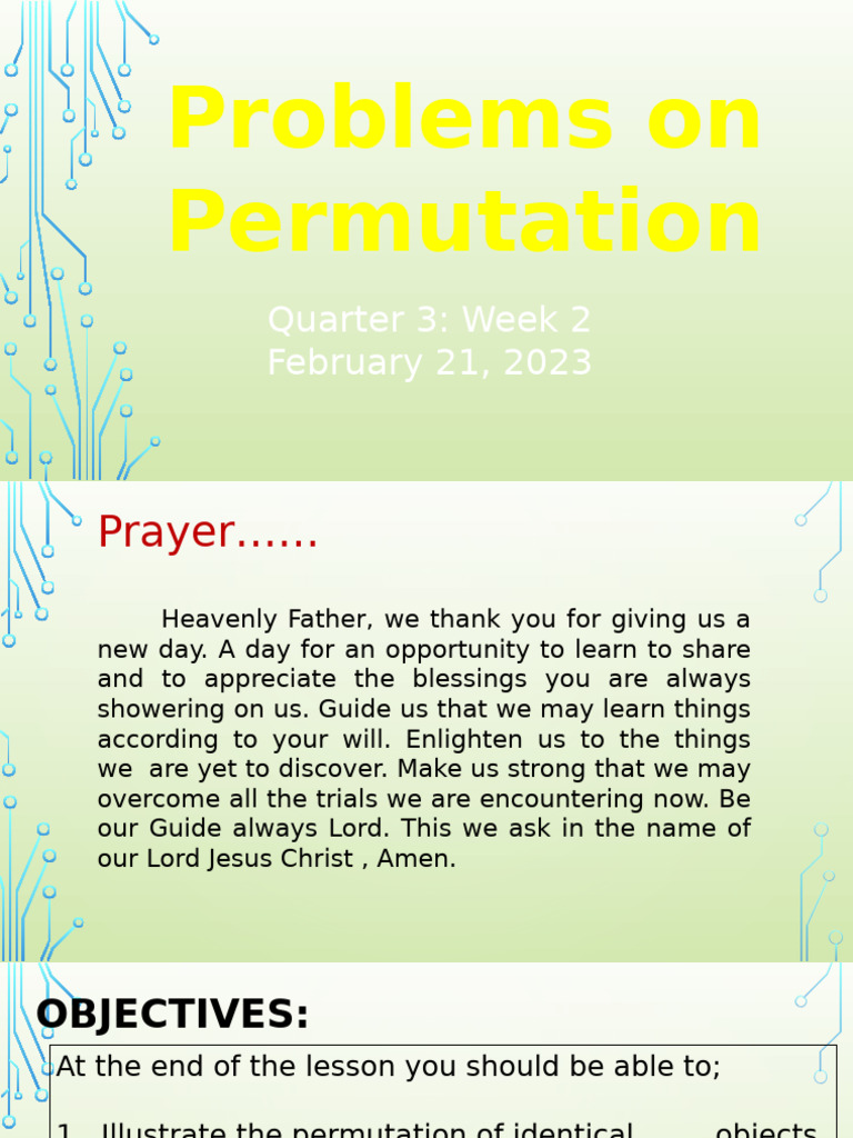 Permutation Problems and Solutions | PDF | Permutation