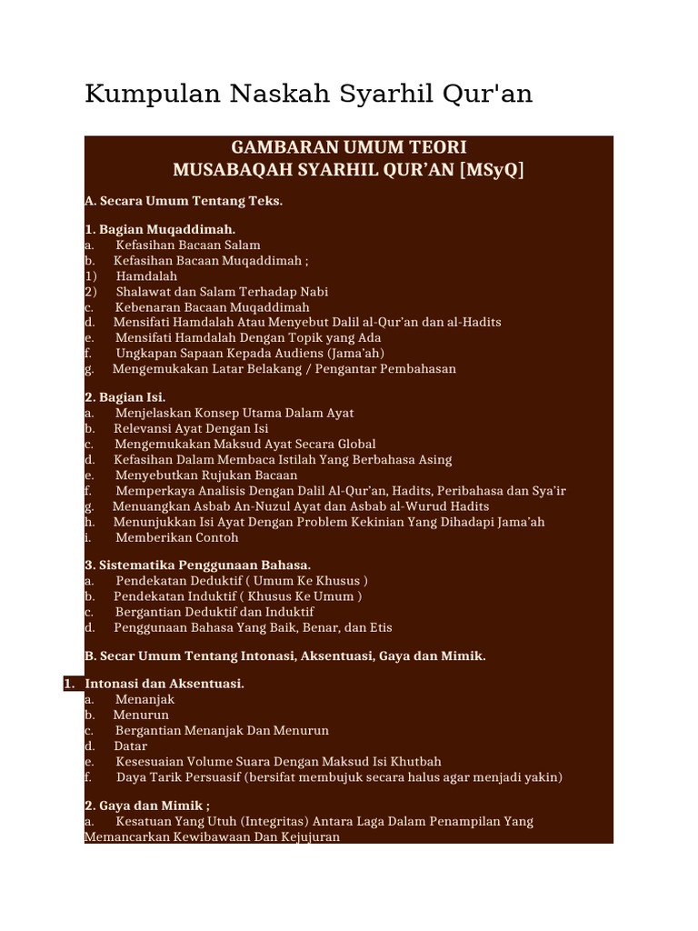 Kumpulan Naskah Syarhil Qur'an | PDF