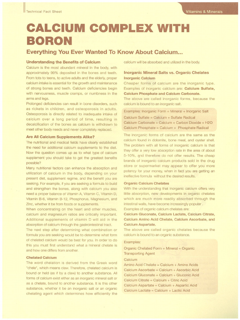 Calcium Complex W Boron Spec 1-1 | PDF