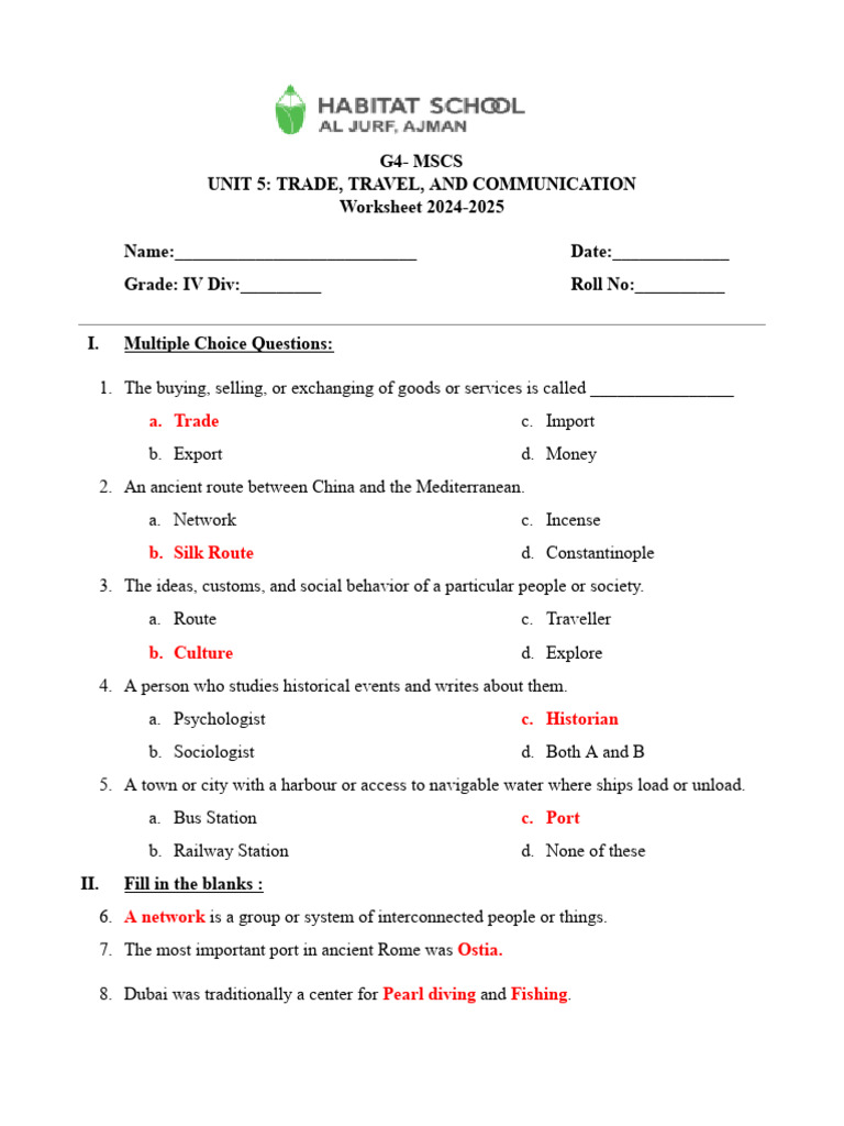 Mscs Pa2 Worksheet Answerkey | PDF | Camel | Economies