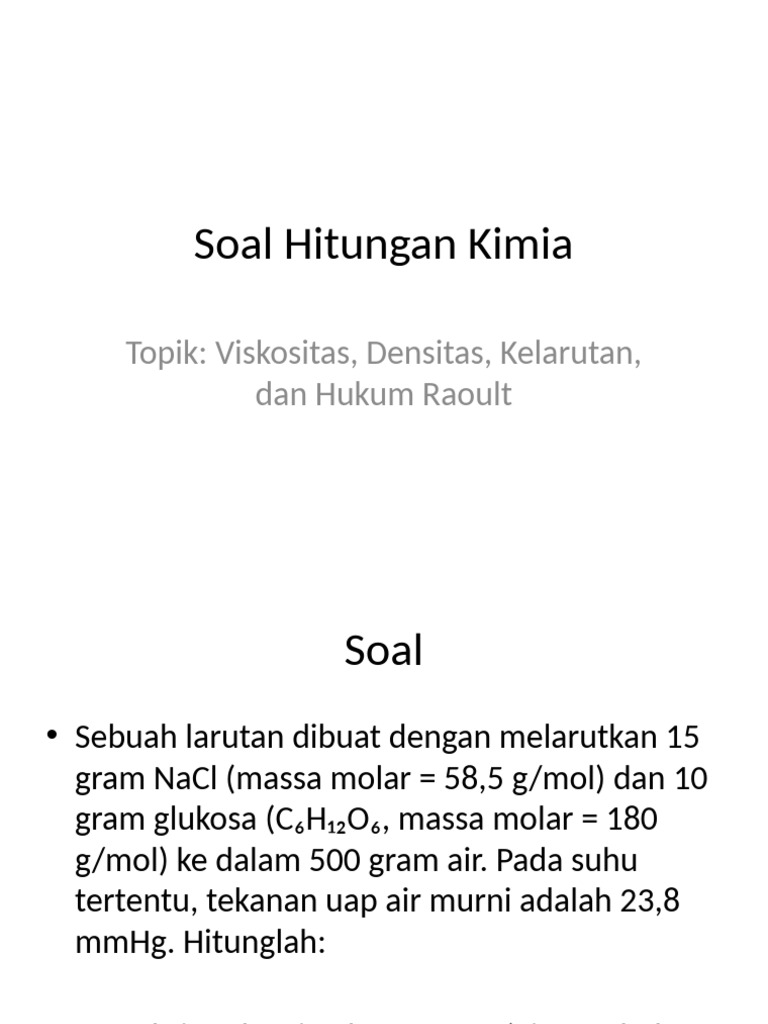 Soal Hitungan Kimia | PDF