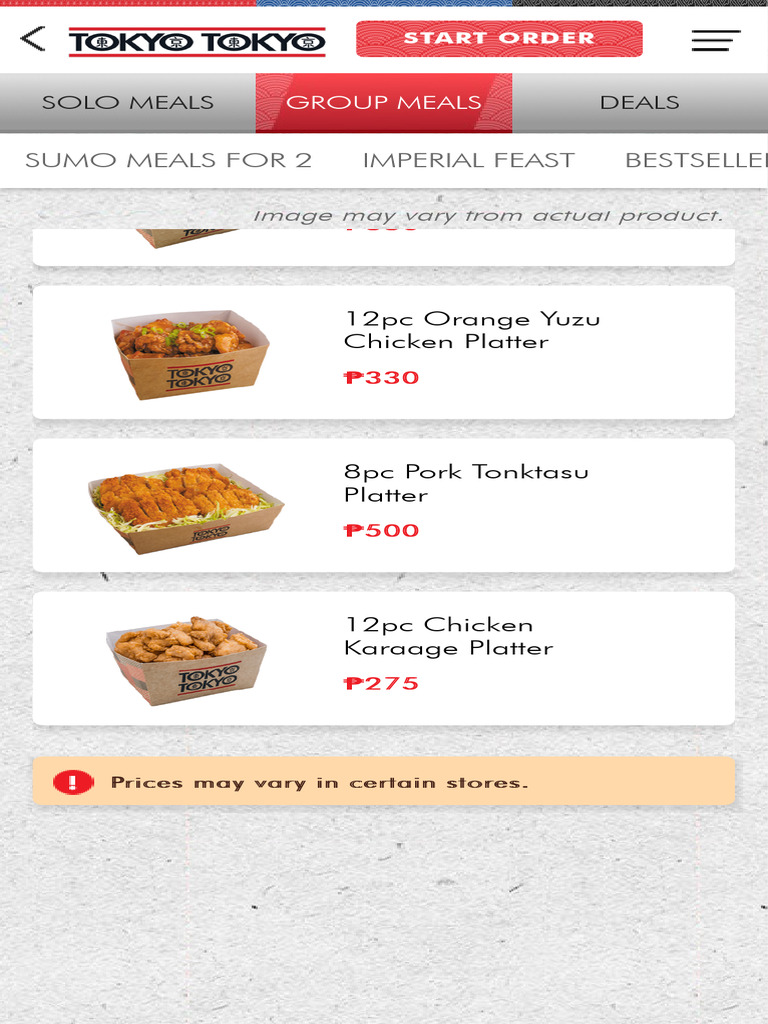 Tokyo Tokyo Delivery Menu | PDF
