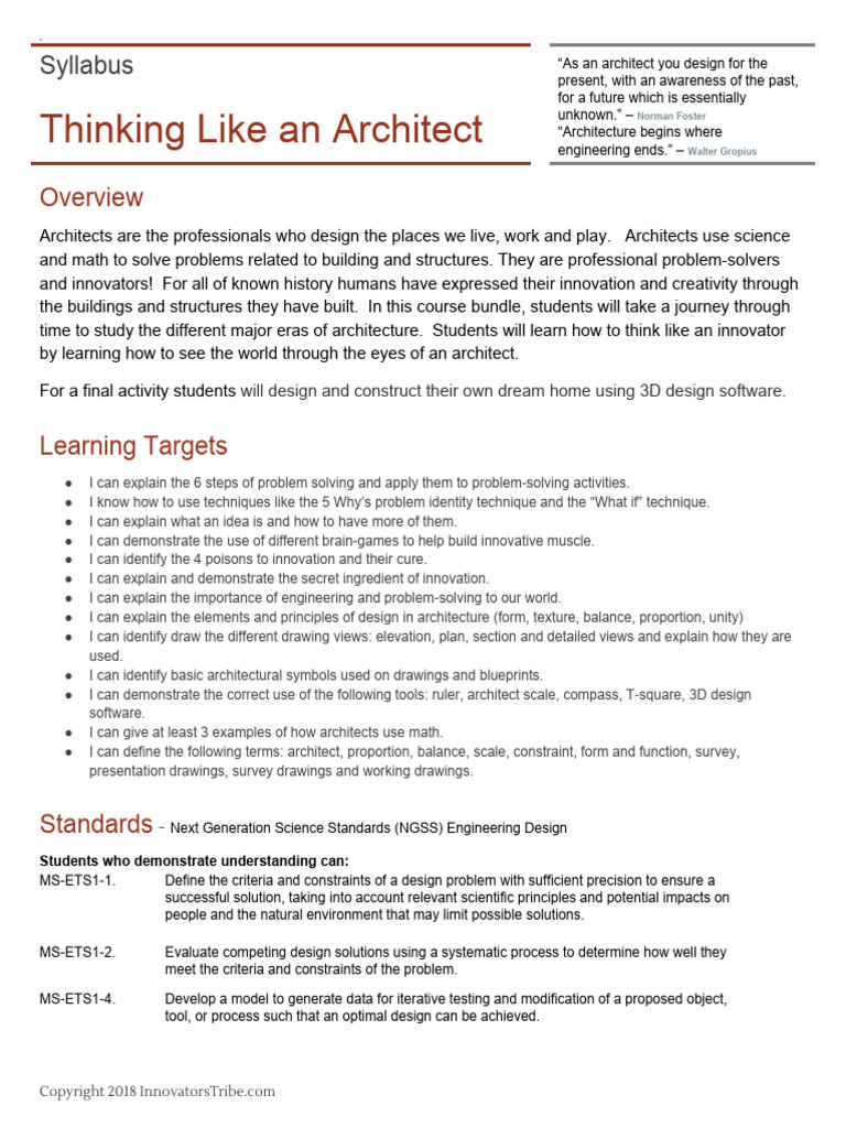 Thinking Like An Architect | PDF | Engineering | Design