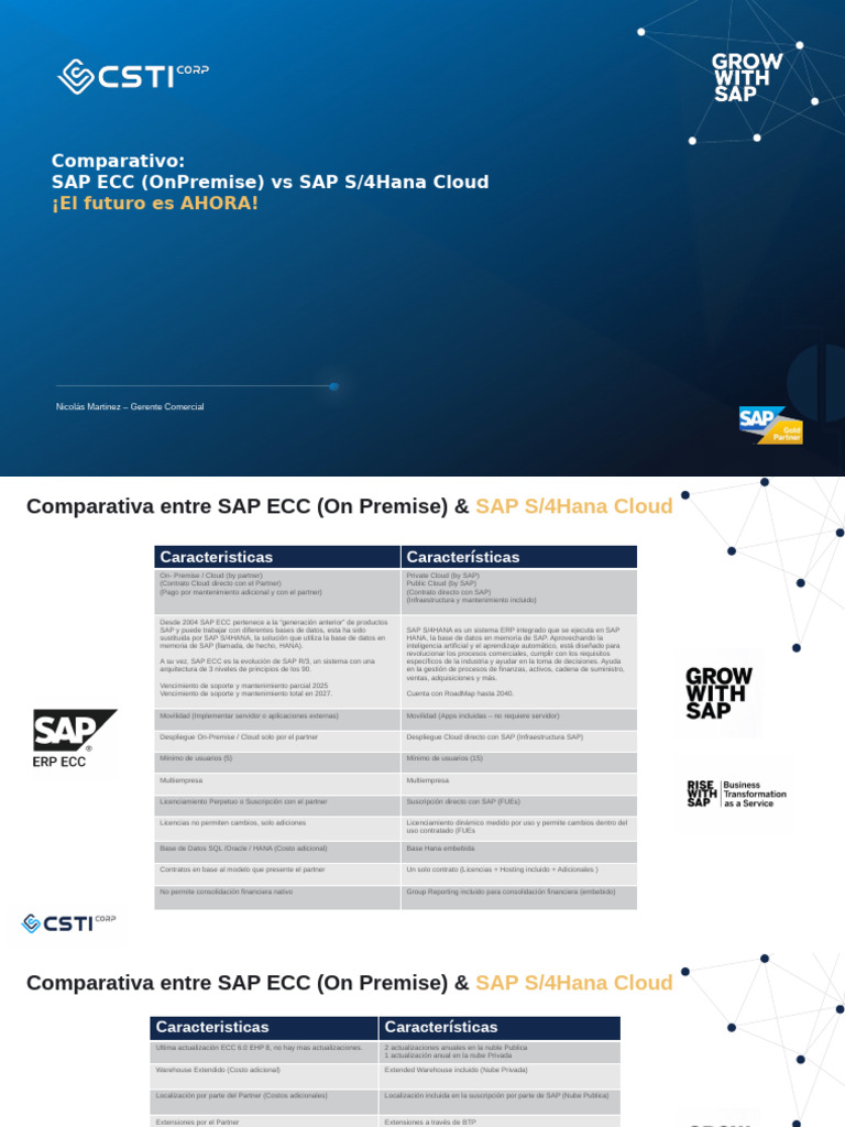 SAP ECC vs S/4HANA: Comparativa Clave | PDF | Computación en la nube ...