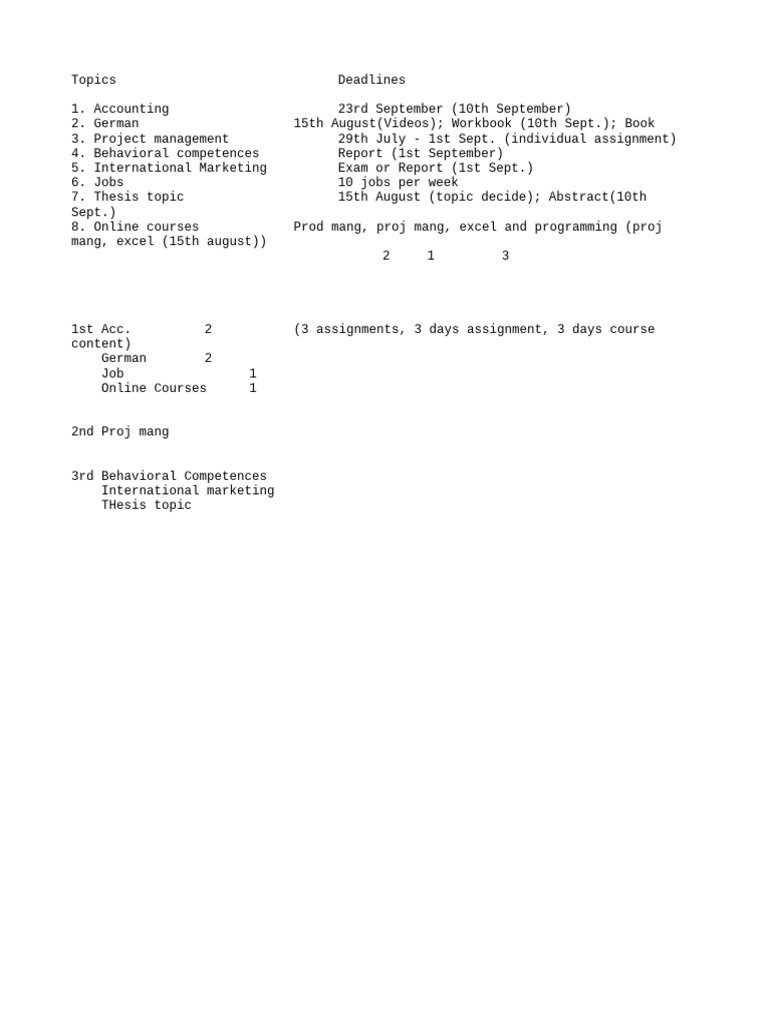 Time Table Moo | PDF