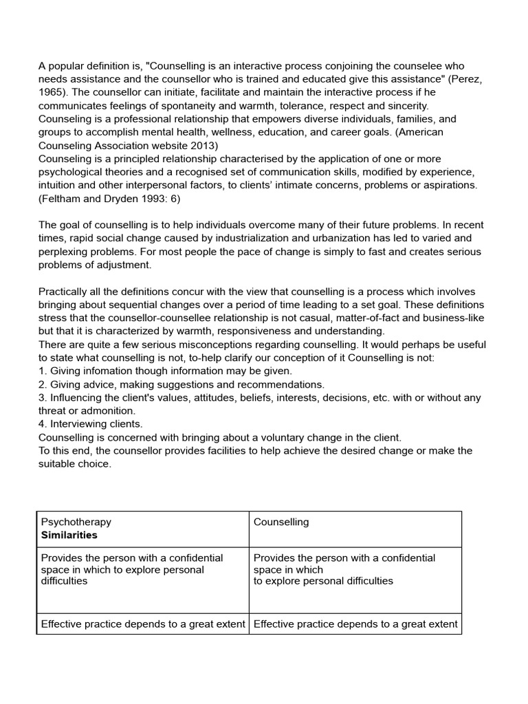 Counselling | PDF | Id | Psychotherapy