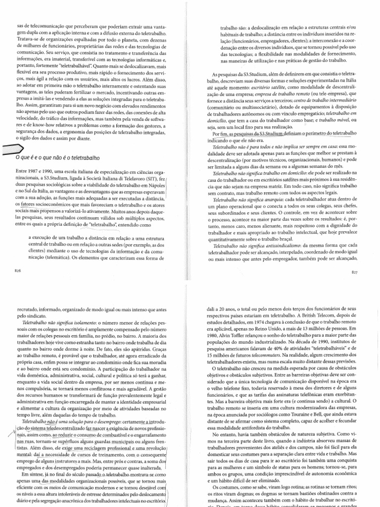 Texto COMPLEMENTAR TELETRABALHO | PDF