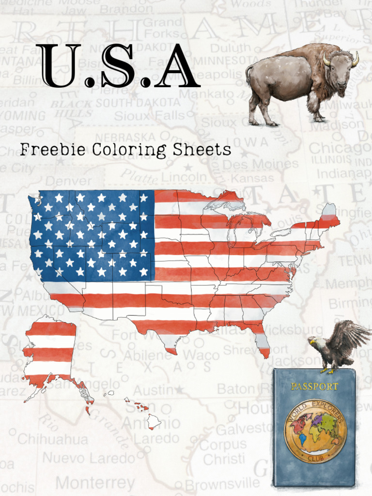 Free USA Coloring Sheets Download | PDF