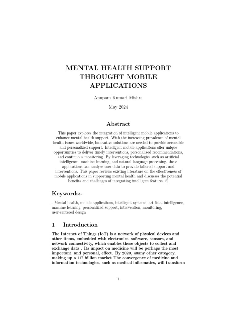 Research Paper of Mental Health | PDF | Effect Size | Internet Of Things