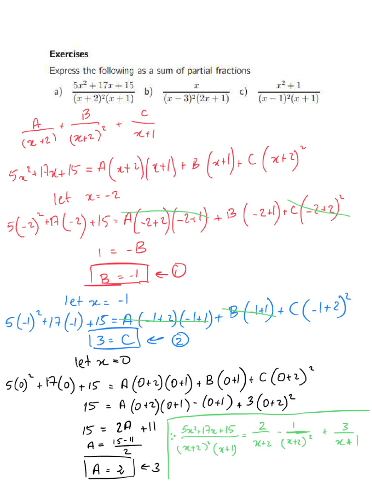 Partial Fractions With Repeated Factors 24 Oct | PDF